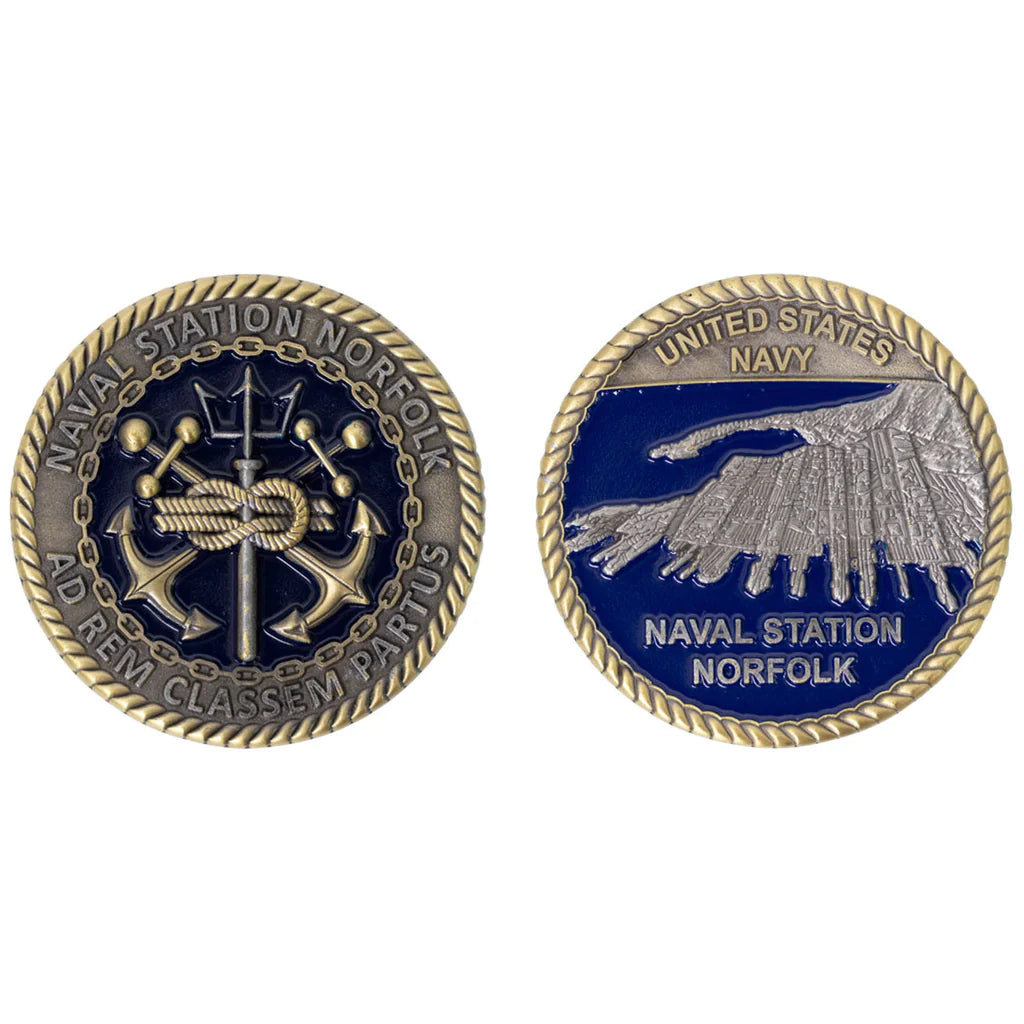 2 Inch Norfolk Naval Station Port Spinner Coin – USAMM