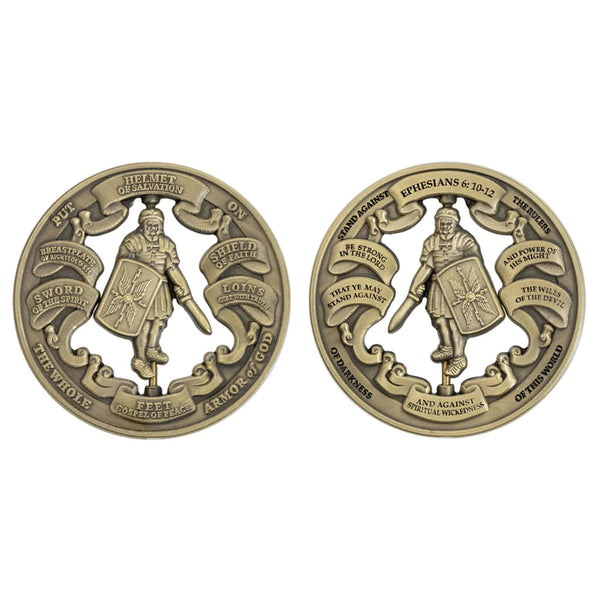 2 Inch Spinner Armor Of God Coin | USAMM