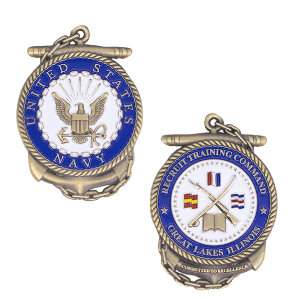 2 Inch Recruit Training Command Great Lakes Illinois Coin | USAMM