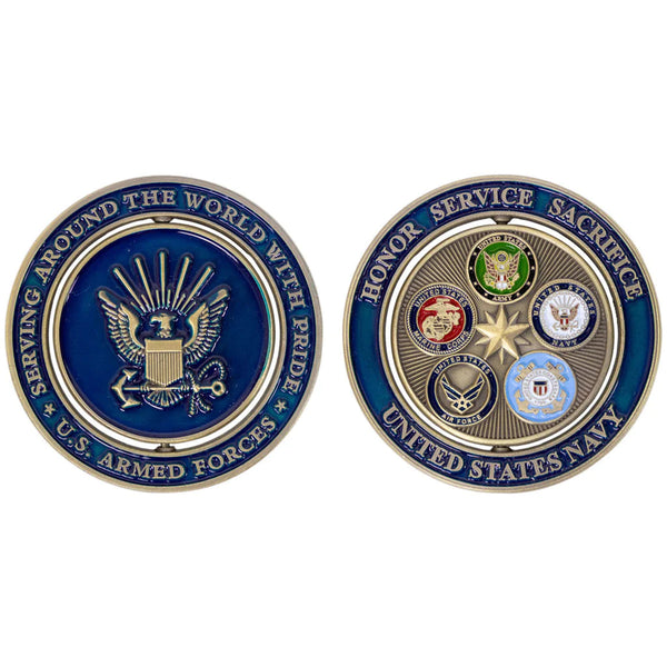 2 Inch Navy Proud Military Family Coin | USAMM