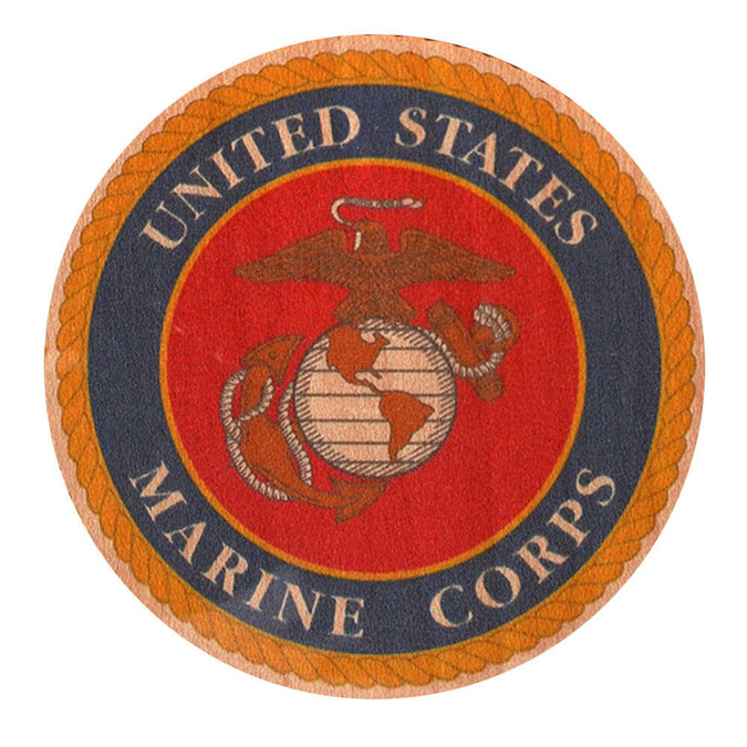 Marine Corps Crest Wooden Sticker – USAMM
