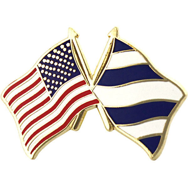 American and 3rd Infantry Division Crossed Flags 1" Lapel Pin | USAMM