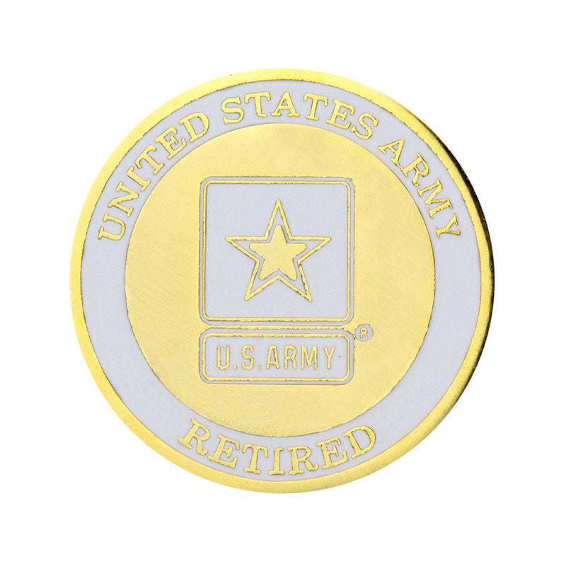 Army Retired with Crest 7/8" Lapel Pin – USAMM