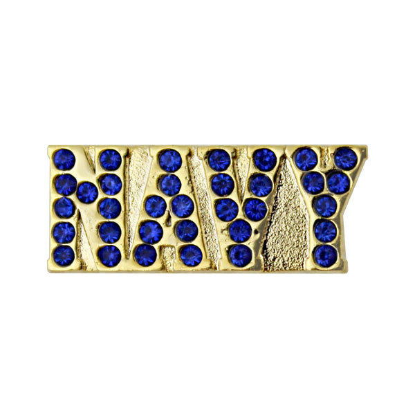 Navy with Blue Gemstones 7/8" Lapel Pin | USAMM
