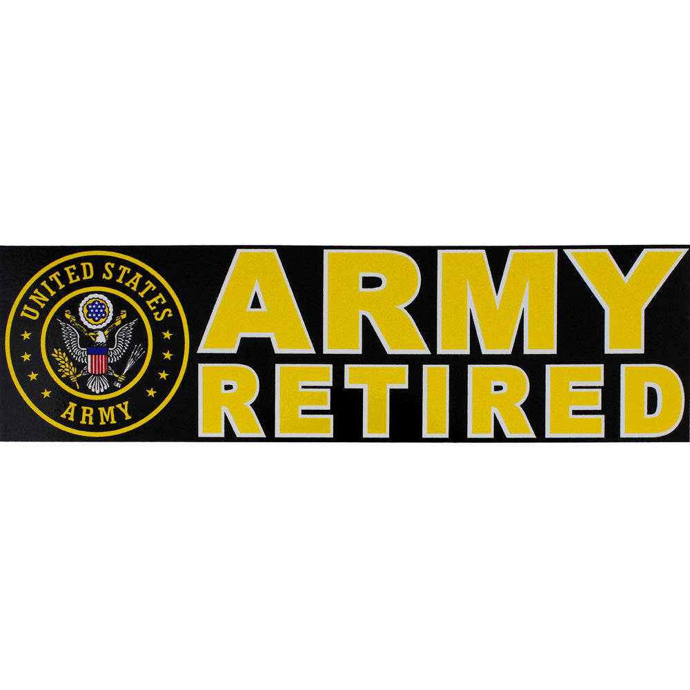 Army Retired With Seal Bumper Sticker | USAMM