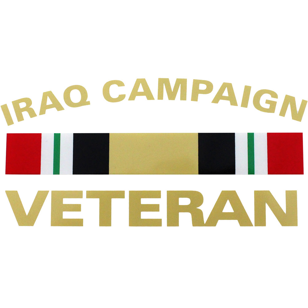 Iraq Campaign Veteran With Ribbon Clear Decal | USAMM
