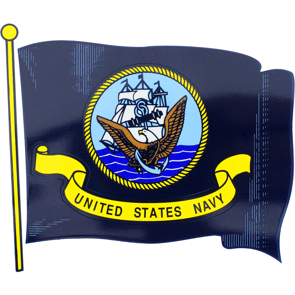 Waving U.S. Navy Flag Clear Decal | USAMM