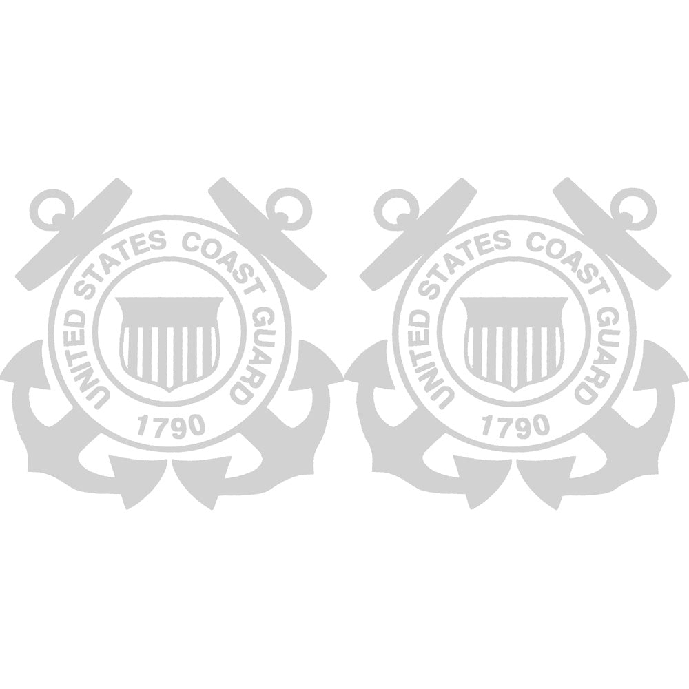 U.S. Coast Guard Crest 4" Clear Tail Light White Decal 2 pc. | USAMM