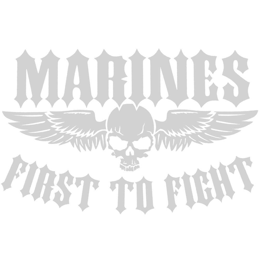 Marines First To Fight 13" White Vinyl Transfer | USAMM