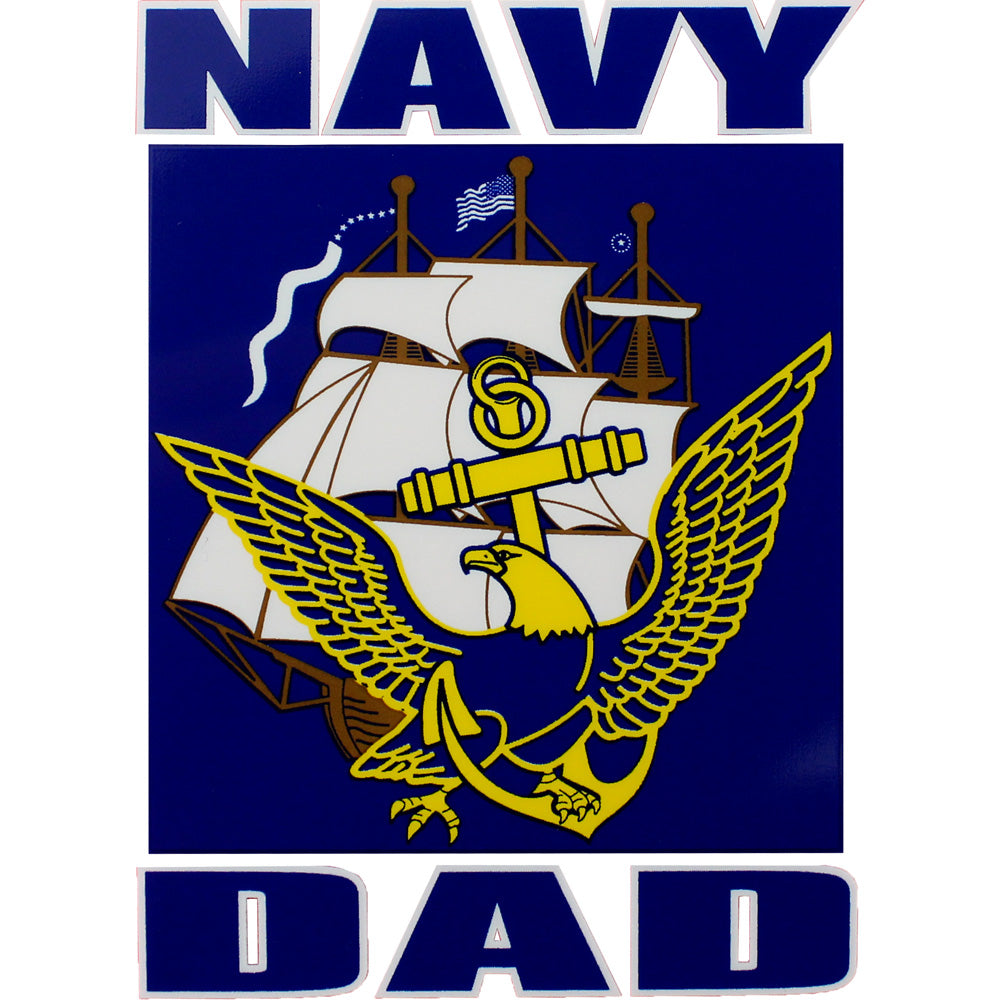 U.S. Navy Dad Eagle, Anchor & Ship Clear Decal | USAMM
