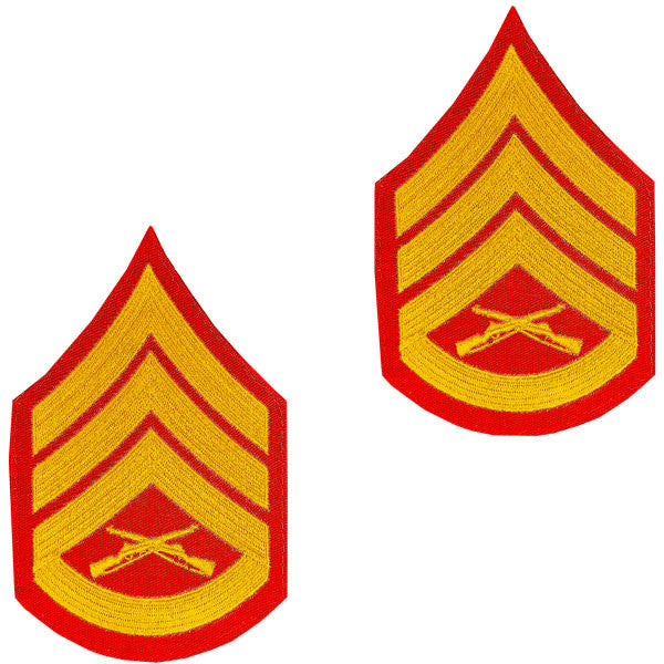 USMC Embroidered Gold/Red Enlisted Rank - Female | USAMM