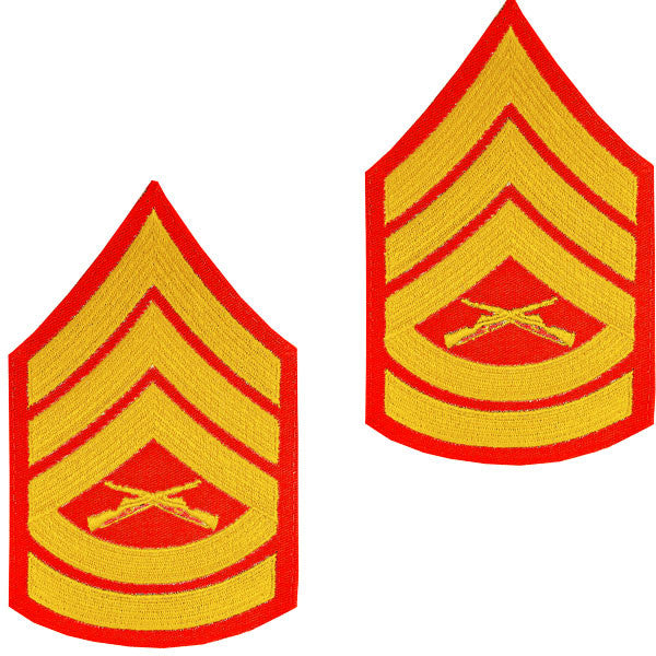 USMC Embroidered Gold/Red Enlisted Rank - Female | USAMM