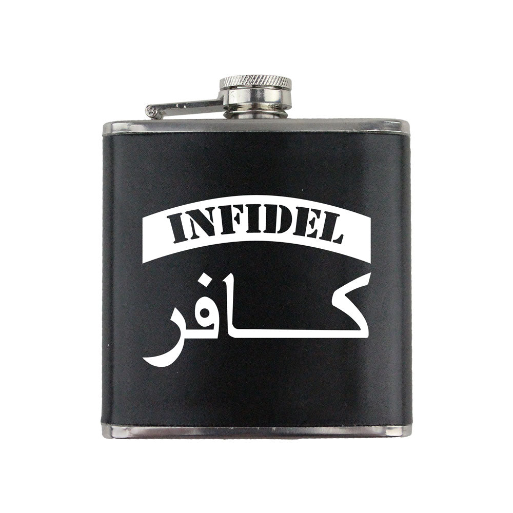 Infidel Arabic Script 6 oz. Flask with Wrap | USAMM