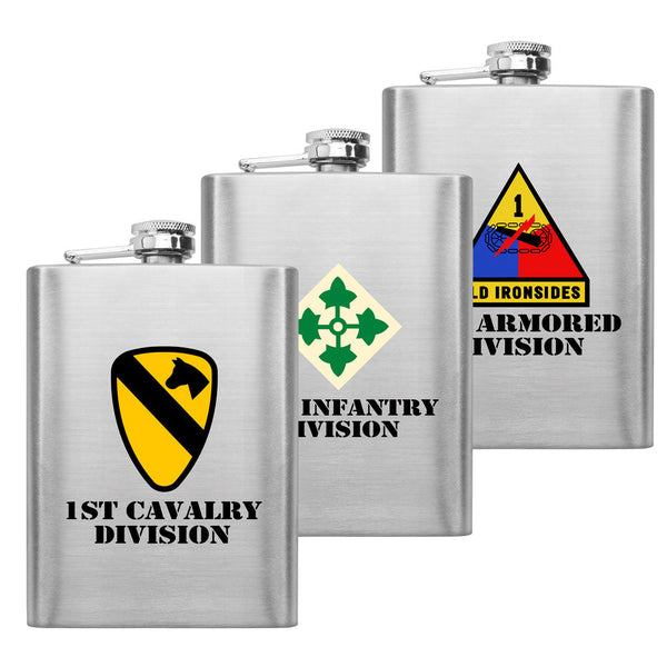 Full Color Army Unit 8 oz. Flasks | USAMM