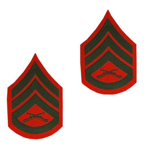USMC Embroidered Green/Red Enlisted Rank - Female | USAMM