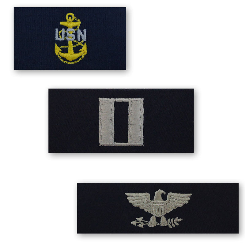 Navy Embroidered Coverall Collar Insignia Rank – USAMM