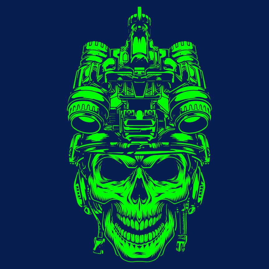 Operator Skull Neon T-Shirt | USAMM
